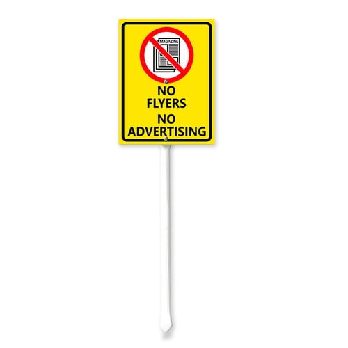 Soliyoahee No Flyers No Advertisin Yard Sign with Stake 8x12inch ...