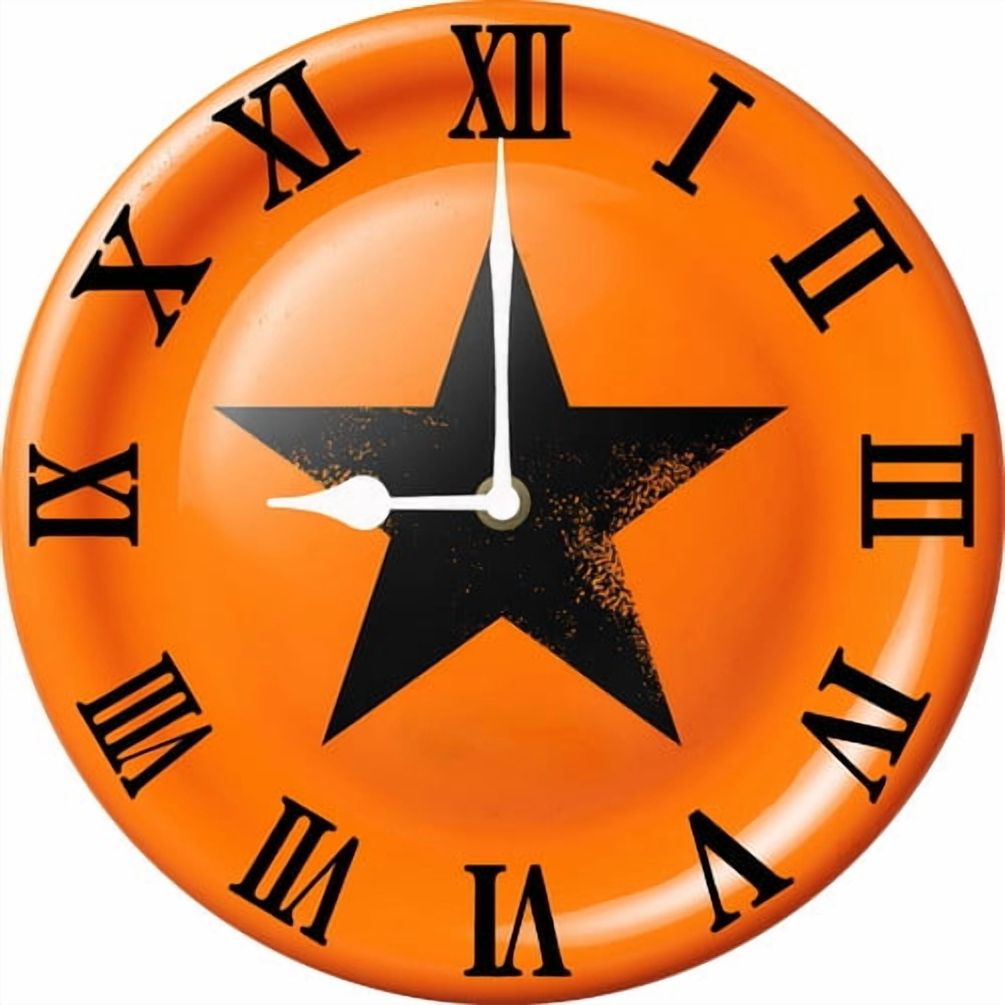 Soliyoahee Frisbee Wall Clock 10inch Wooden Round Quartz Clock Silent ...