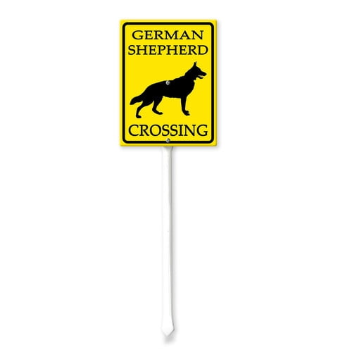 Soliyoahee German Shepherd Crossing Yard Sign with Stake 4.6x6inch ...