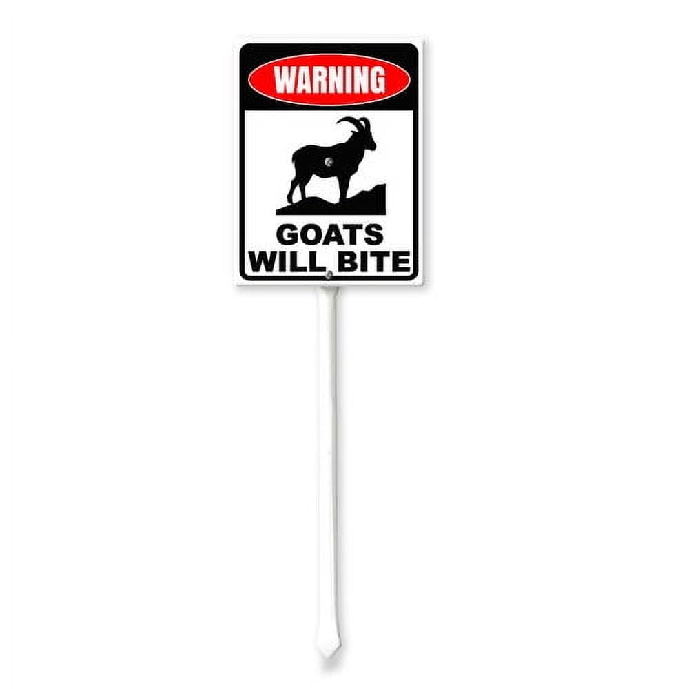 Soliyoahee Goats Bite People Yard Sign with Stake 4.6x6inch Rustproof ...