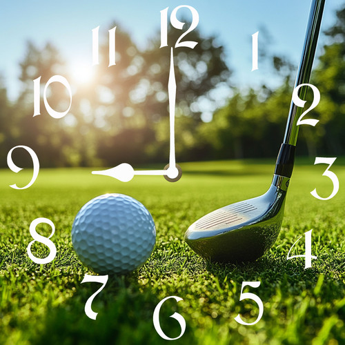 Soliyoahee Golf Square Clock Silent No Tick Battery Powered Home Decor ...