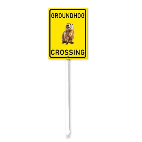 Soliyoahee Groundhod Crossing Yard Sign with Stake 8x12inch Rustproof ...