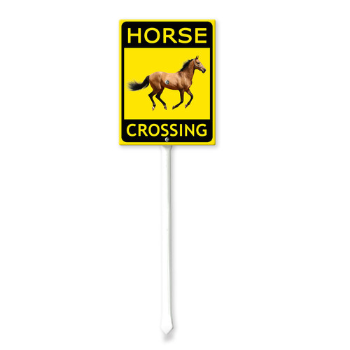 Soliyoahee Horse Crossing The Road Sign with Stake 8x12inch Rustproof ...
