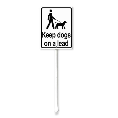 Soliyoahee Keep Dogs On A Lead Sign with Stake 7x8.8inch Rustproof ...