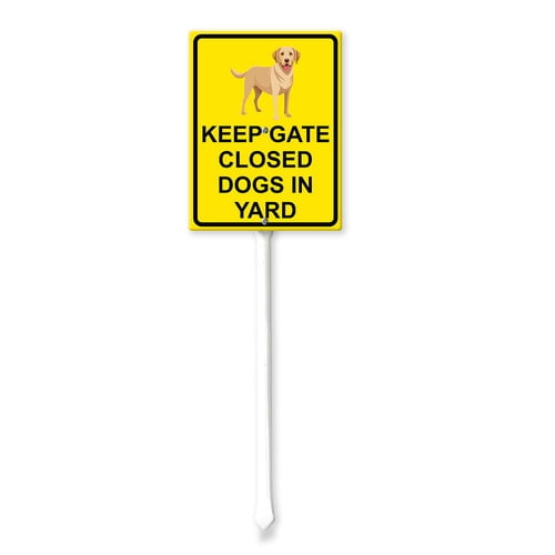 Soliyoahee Keep Gate Closed Dogs In Yard Yard Sign with Stake 7x8.8inch ...