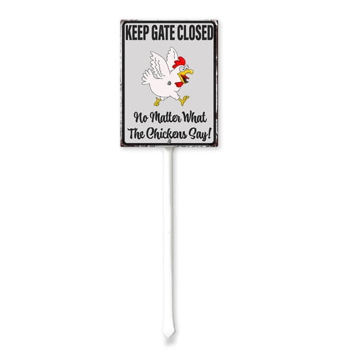 Soliyoahee Keep Gate Closed Yard Sign with Stake 4.6x6inch Rustproof ...