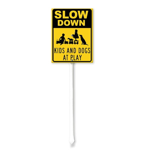 Soliyoahee Kids and Pets at Play Yard Sign with Stake 4.6x6inch ...