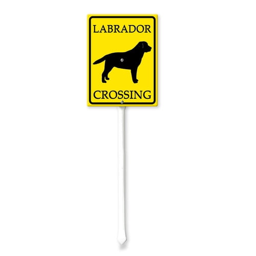 Soliyoahee Labrador Crossing Yard Sign with Stake 8x12inch Rustproof ...