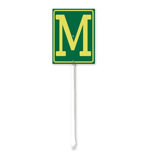Soliyoahee Letter M Yard Sign with Stake 7x8.8inch Rustproof Aluminum ...