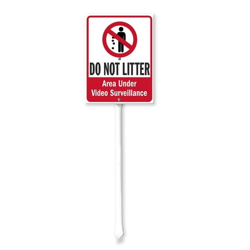 Soliyoahee Do Not Litter Area Under Video Surveillance Yard Sign with ...