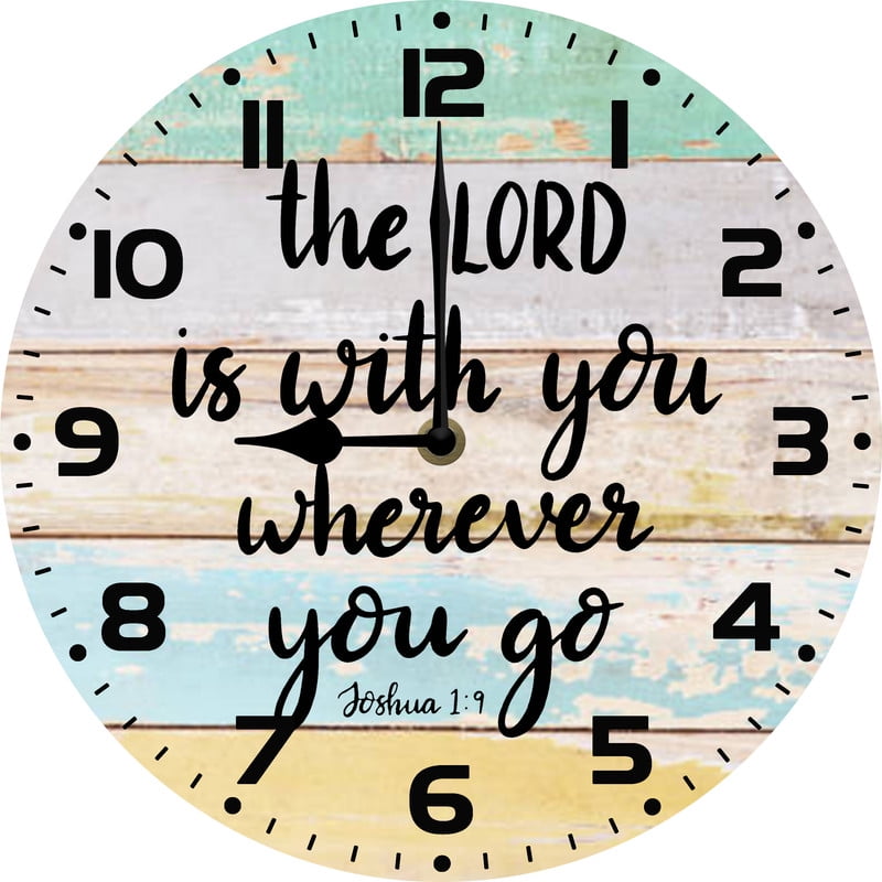 Soliyoahee The Lord is with you wherever you go Clock 10inch Bible ...