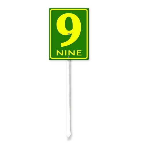 Soliyoahee Metal Number sign 9 with Stake 7x8.8inch Rustproof Aluminum ...