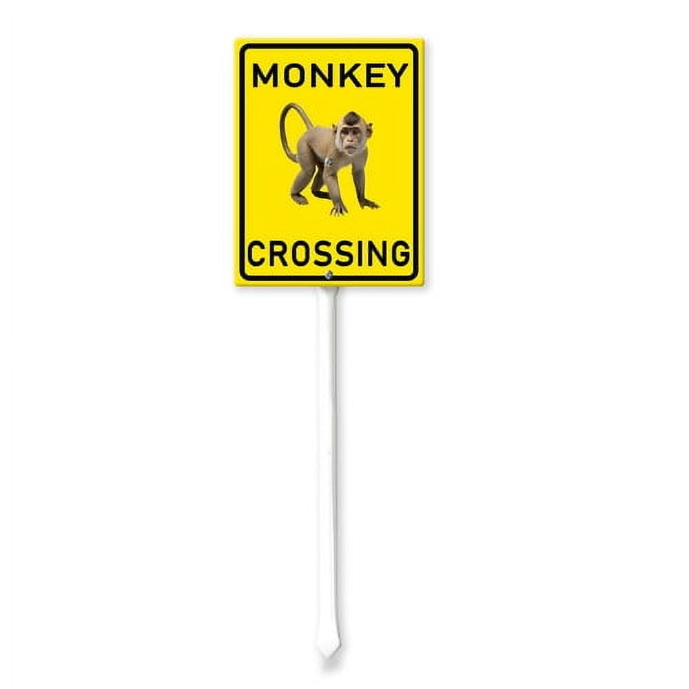 Soliyoahee Monkey Crossing Yard Sign with Stake 8x12inch Rustproof ...