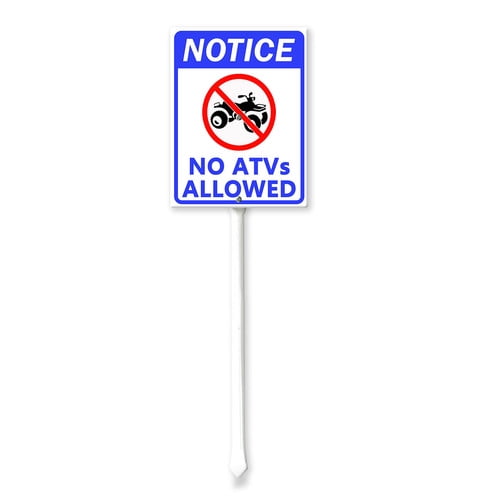 Soliyoahee No ATVs Allowed Yard Sign with Stake 4.6x6inch Rustproof ...