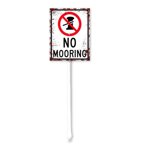 Soliyoahee No Mooring Sign with Stake 7x8.8inch Rustproof AluminumBeach ...