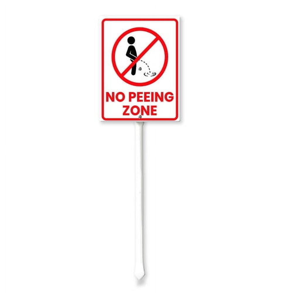 Soliyoahee No Peeing Zone Yard Sign with Stake 4.6x6inch Rustproof ...
