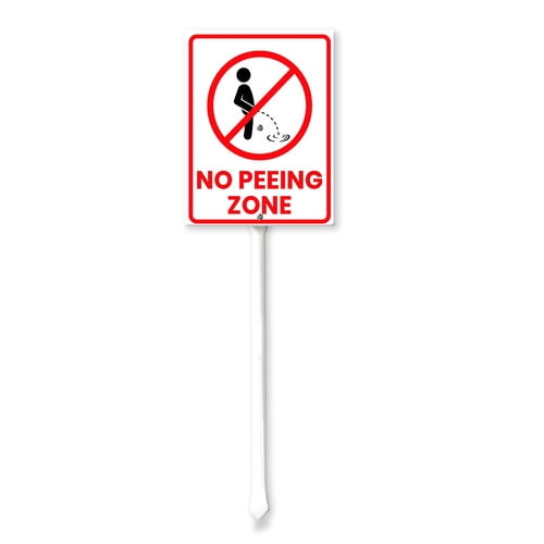 Soliyoahee No Peeing Zone Yard Sign with Stake 7x8.8inch Rustproof ...