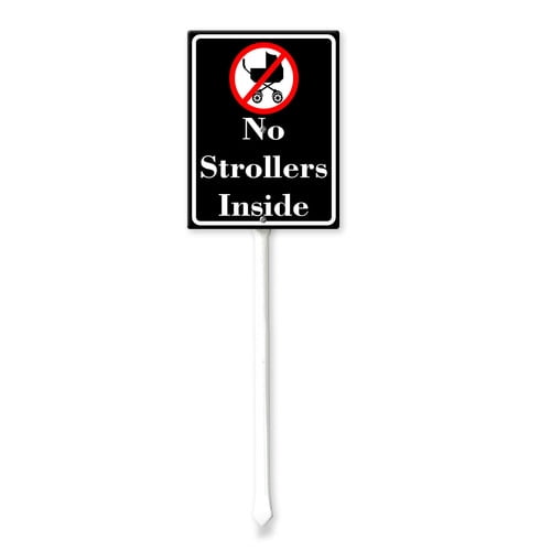 Soliyoahee No Strollers Inside Yard Sign with Stake 4.6x6inch Rustproof ...