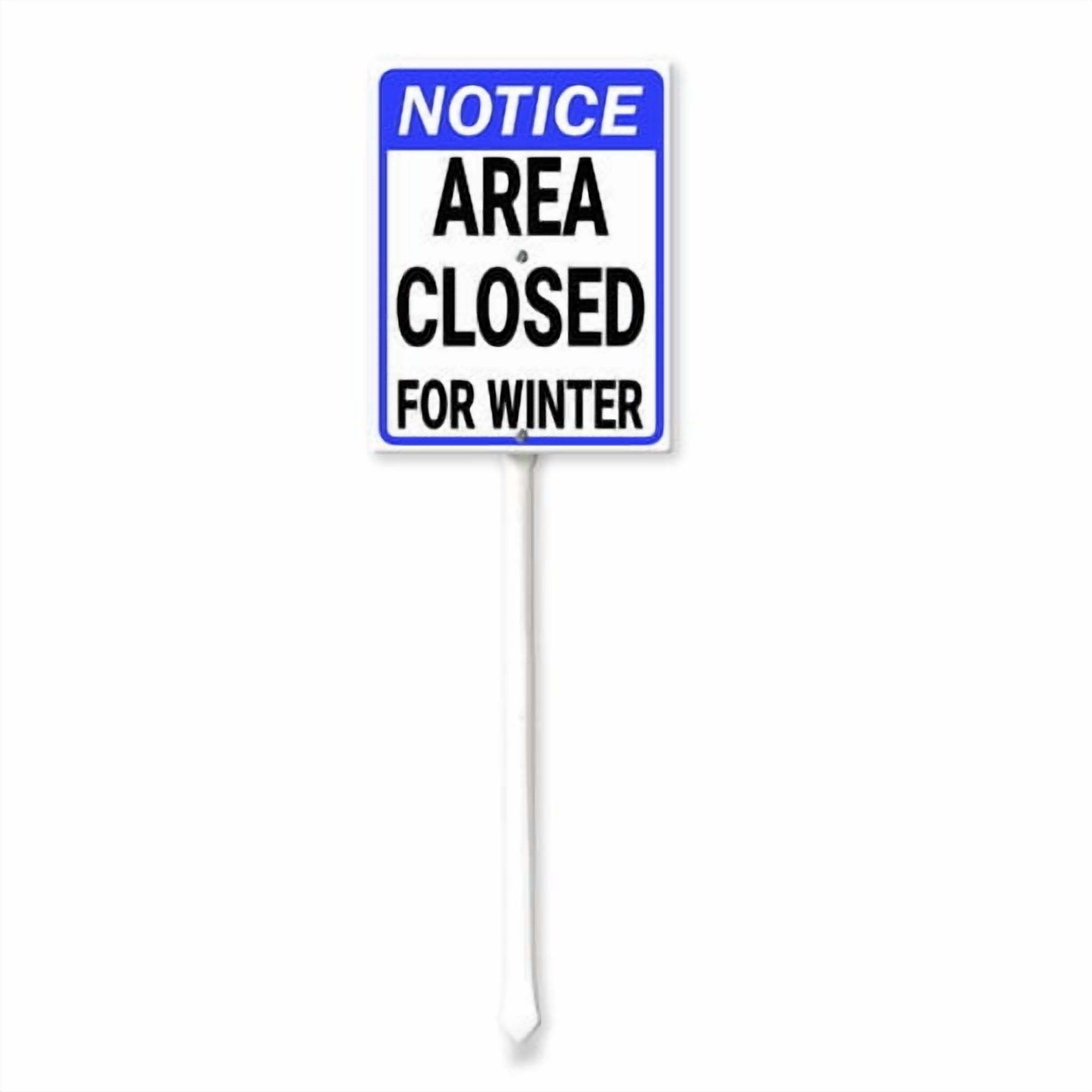 Soliyoahee Notice Area Closed for Winter Yard Sign with Stake 4.6x6inch ...