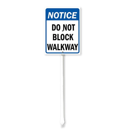 Soliyoahee Notice Do Not Block Walkway Yard Sign with Stake 8x12inch ...