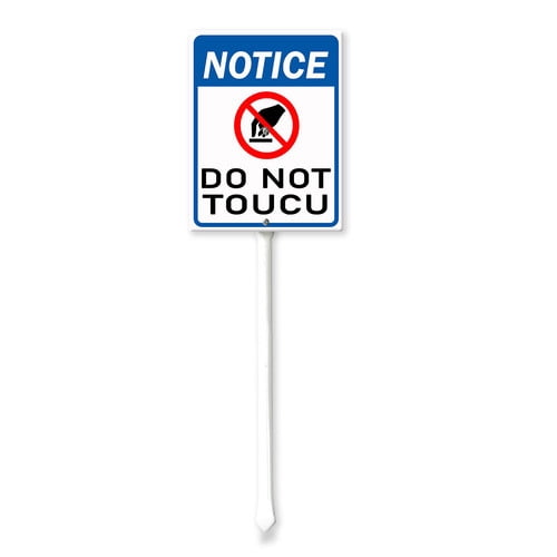 Soliyoahee Notice Do Not Touch Yard Sign with Stake 7x8.8inch Rustproof ...