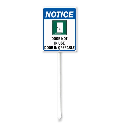 Soliyoahee Notice Door Not In Use Door In Operable Yard Sign with Stake ...