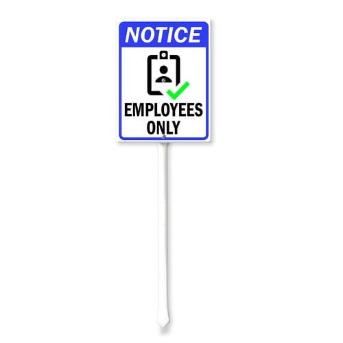 Soliyoahee Notice Employees Only Yard Sign with Stake 7x8.8inch ...