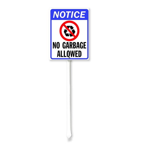 Soliyoahee Notice No Garbage Allowed Recycling Yard Sign with Stake 4 ...