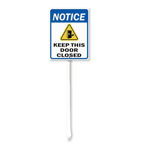 Soliyoahee Notice Keep This Door Closed Yard Sign with Stake 7x8.8inch ...