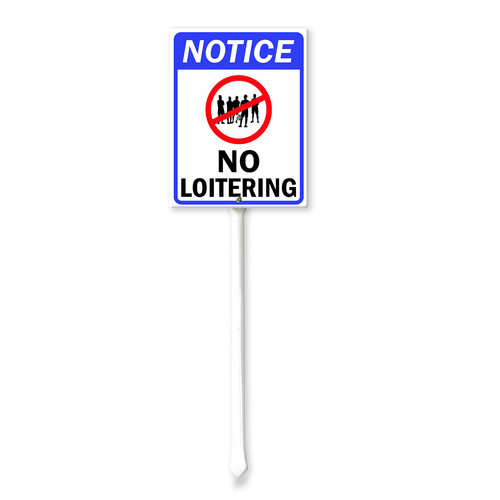 Soliyoahee Notice No Loitering Yard Sign with Stake 7x8.8inch Rustproof ...