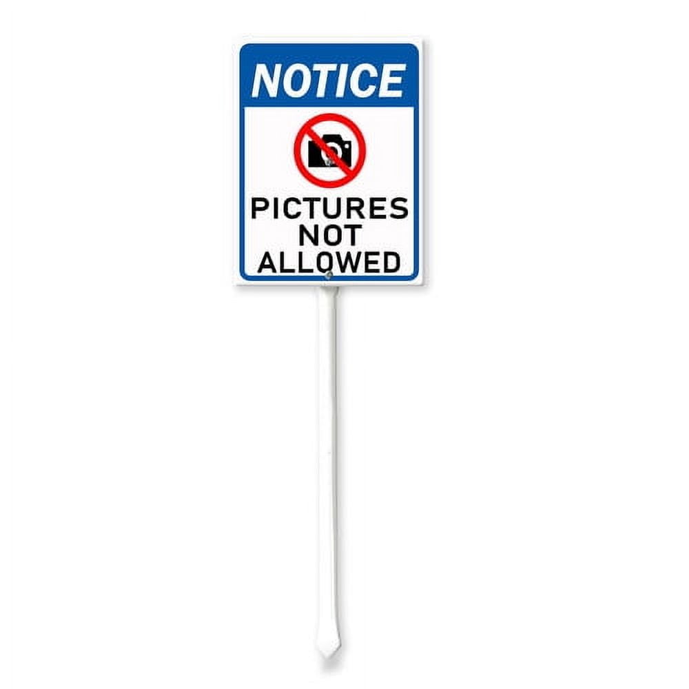 Soliyoahee Notice Pictures Not Allowed Yard Sign with Stake 7x8.8inch ...
