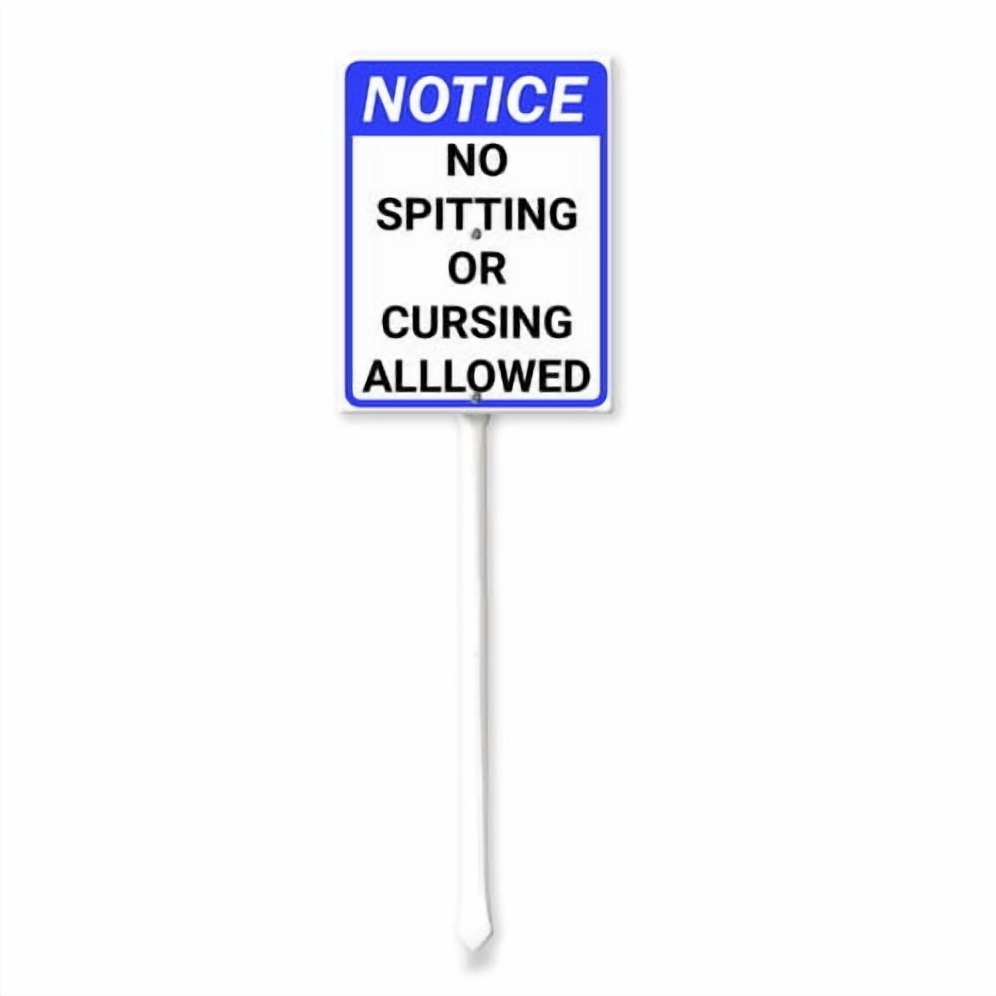 Soliyoahee Notice: No Spitting or Cursing Allowed Yard Sign with Stake ...