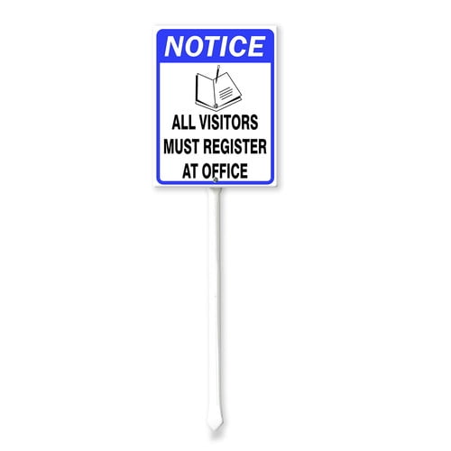 Soliyoahee Notice All Visitors Must Register At Office, Yard Sign with ...