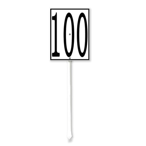 Soliyoahee Number 100 Sign 8x12inch Metal Letters with Stakes Outdoor ...