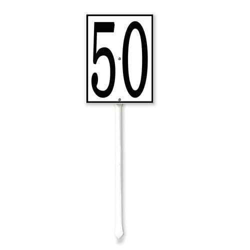 Soliyoahee Number 50 Sign 4.6x6inch Metal Letters with Stakes Outdoor ...