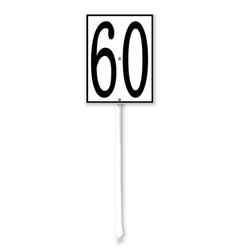 Soliyoahee Number 60 Sign 7x8.8inch Metal Letters with Stakes Outdoor ...