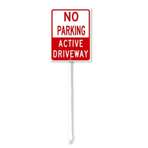 Soliyoahee No Parking Active Driveway Yard Sign with Stake 7x8.8inch ...