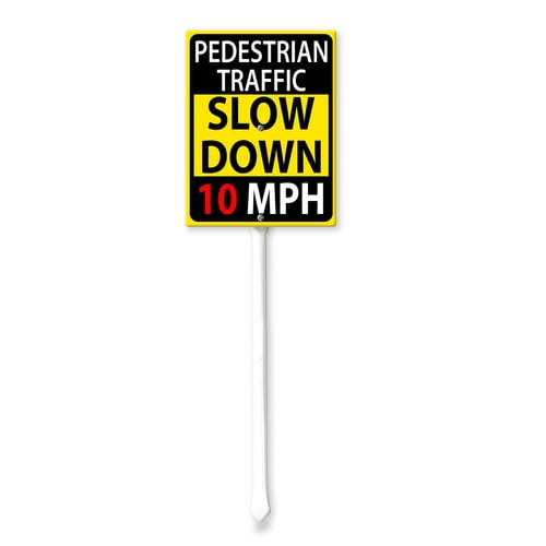 Soliyoahee Pedestrian Traffic Slow Down 10 MPH Sign with Stake 7x8 ...