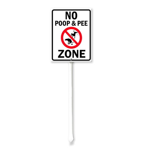 Soliyoahee No Pee and Poop Zone Dog Yard Sign with Stake 4.6x6inch ...