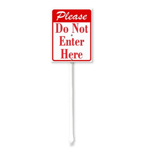 Soliyoahee Please Do Not Enter Here Yard Sign with Stake 4.6x6inch ...