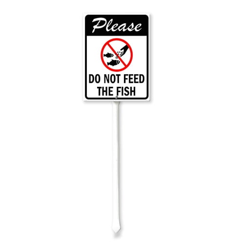 Soliyoahee Please Do Not Feed The Fish Yard Sign with Stake 4.6x6inch ...