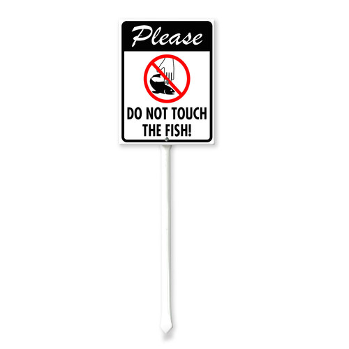 Soliyoahee Please Do Not Touch The Fish Yard Sign with Stake 8x12inch ...