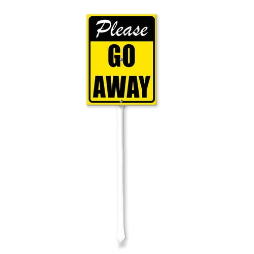 Soliyoahee Please Go Away Yard Sign with Stake 8x12inch Rustproof ...