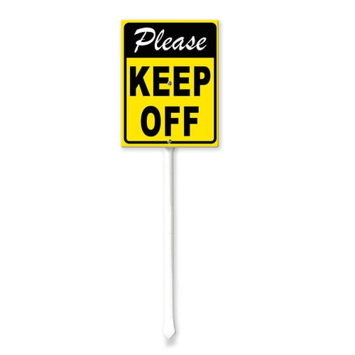 Soliyoahee Please Keep Off Yard Sign with Stake 8x12inch Rustproof ...