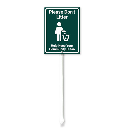 Soliyoahee Please Don't Litter Help Keep Yard Sign with Stake 8x12inch ...