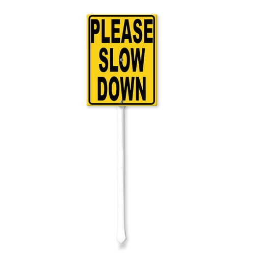 Soliyoahee Please Slow Down Yard Sign with Stake 4.6x6inch Rustproof ...