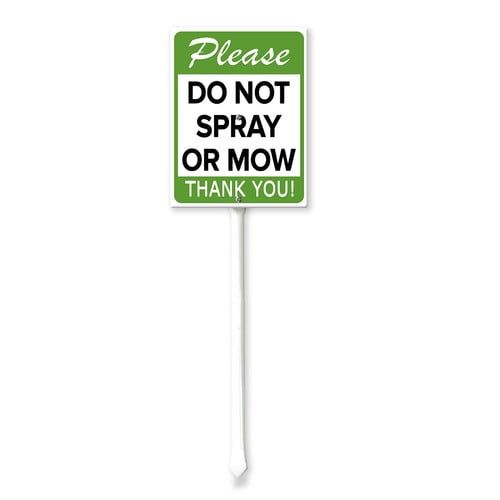 Soliyoahee Please Do Not Spray Or Mow Yard Sign with Stake 7x8.8inch ...