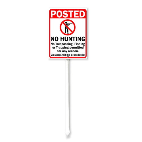 Soliyoahee Posted No Hunting Trespassing Fishing Trapping Yard Sign ...