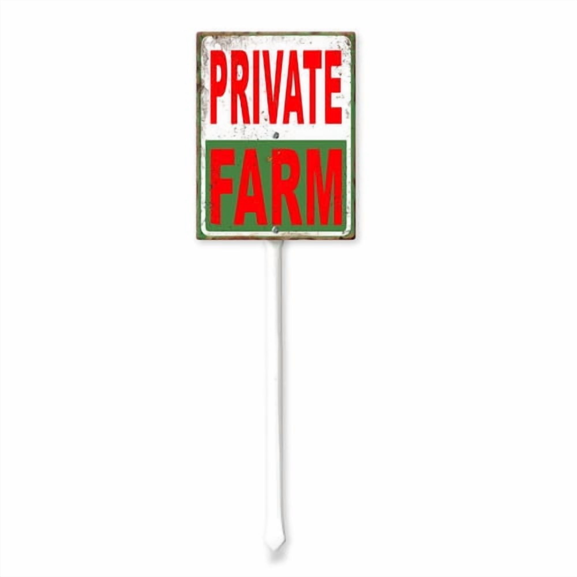 Soliyoahee Private Farm Yard Sign with Stake 4.6x6inch Rustproof ...