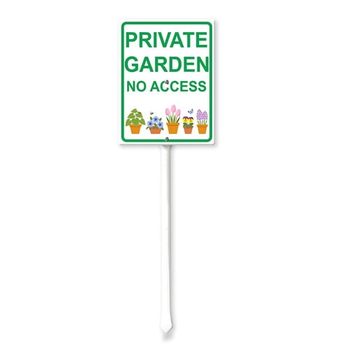 Soliyoahee Private Garden No Access Yard Sign with Stake 8x12inch ...